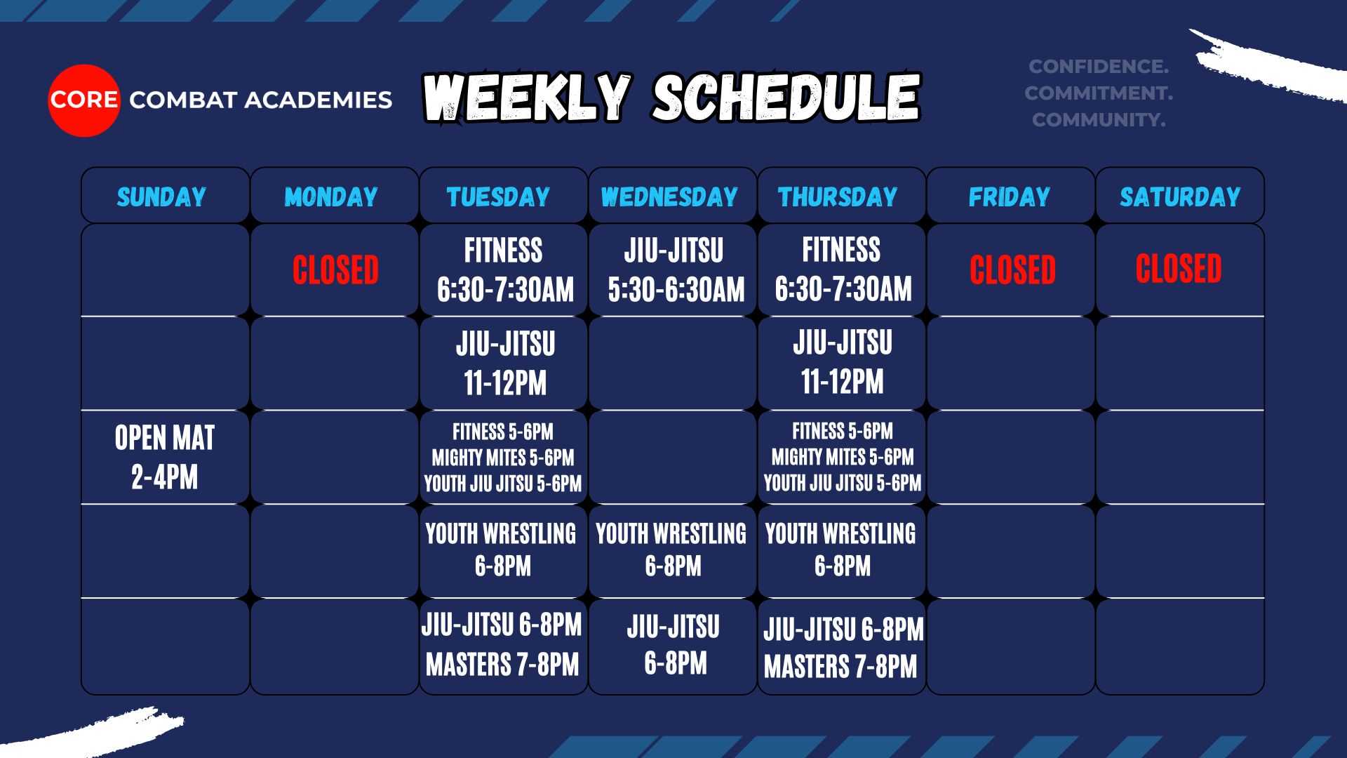 Tournament Schedules – Core Wrestling Charlotte